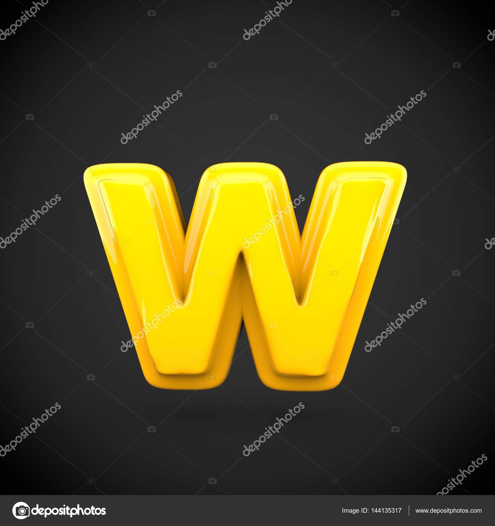 Yellow volume character w — Stock Photo © whitebarbie #144135317