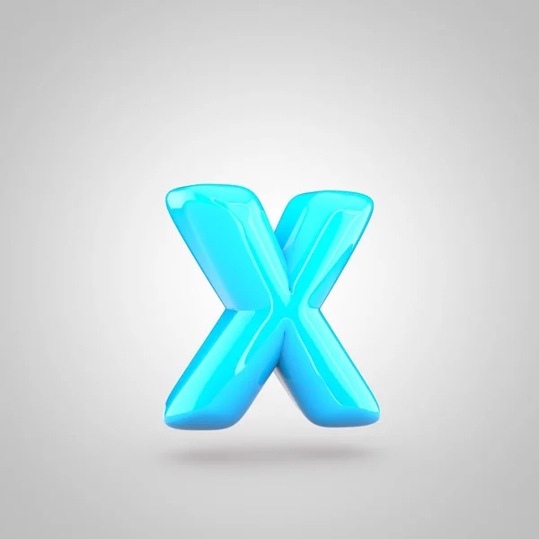 Blue Plastic Letter Isolated White Background — Stock Photo ...