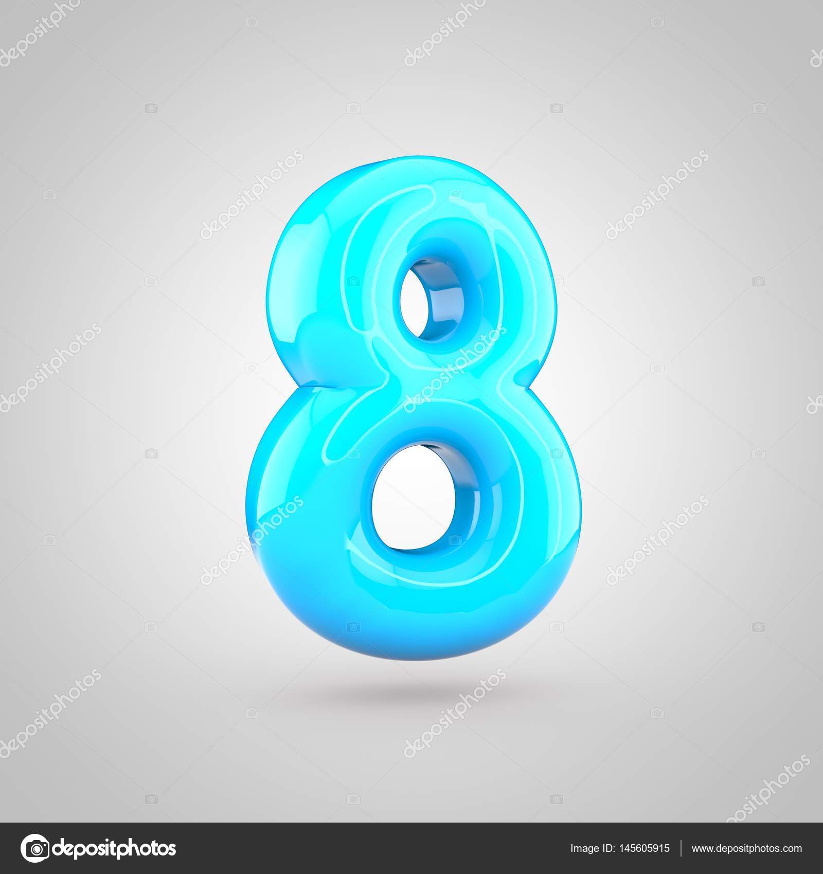 Glossy blue number 8 — Stock Photo © whitebarbie #145605915