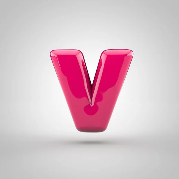 Plastic Pink Color Letter Lowercase Render Glossy Font Isolated White — Stock Photo ...