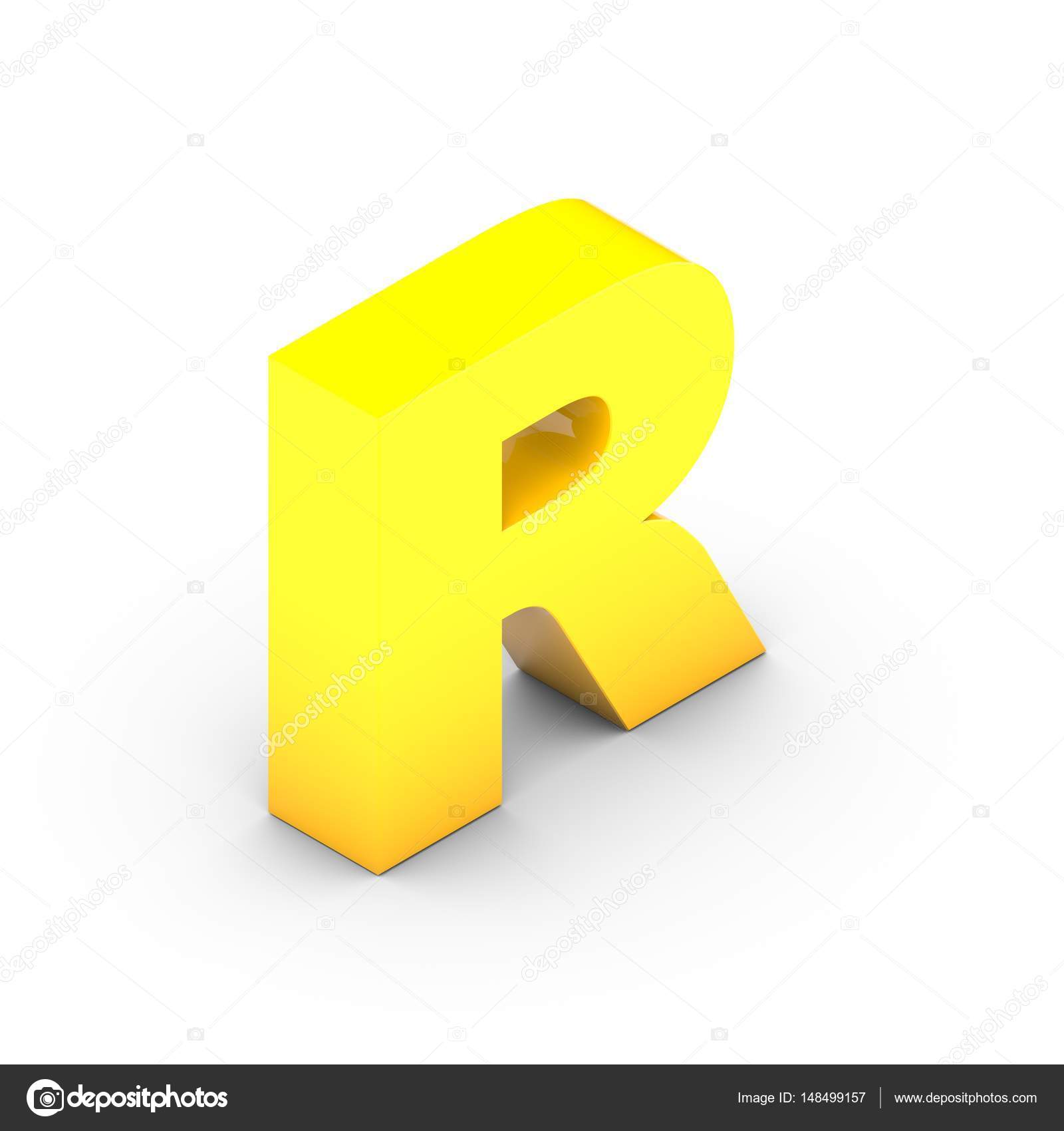 Isometric yellow letter R — Stock Photo © whitebarbie #148499157
