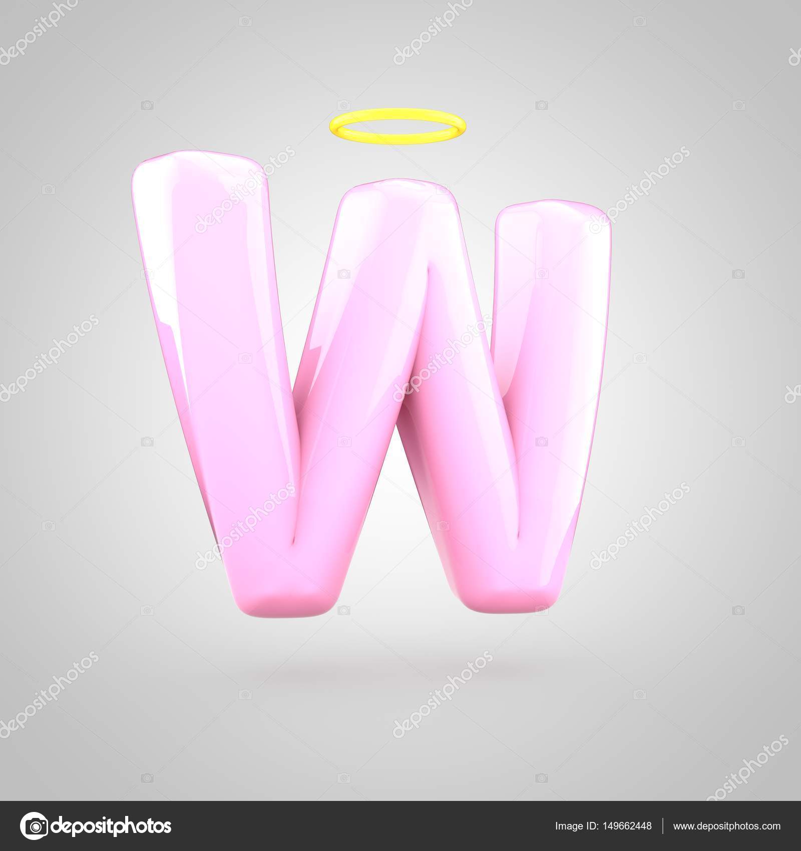 Isometric pink letter W — Stock Photo © whitebarbie #149662448