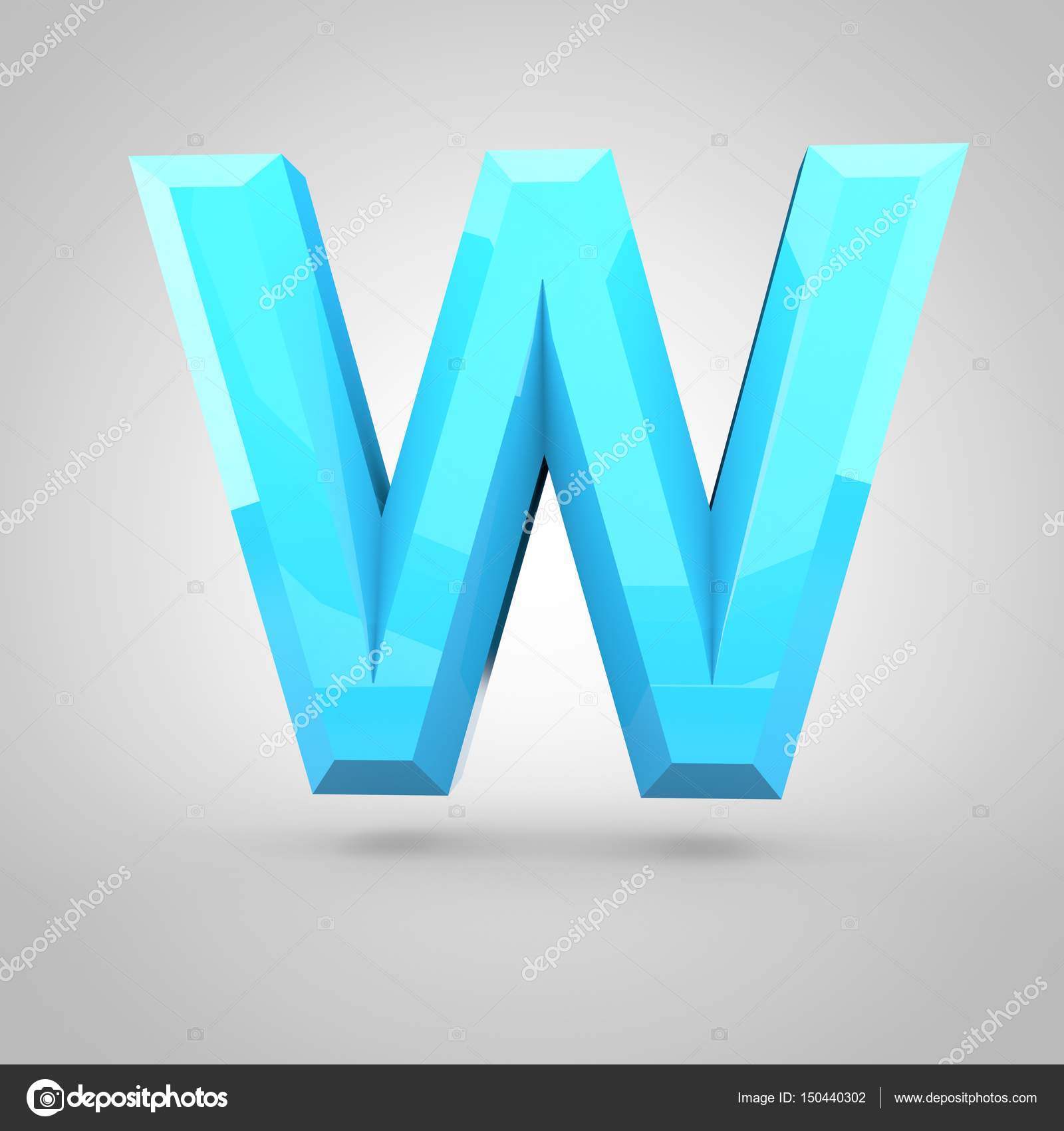Letra azul isométrica W — Foto de stock #150440302 © whitebarbie