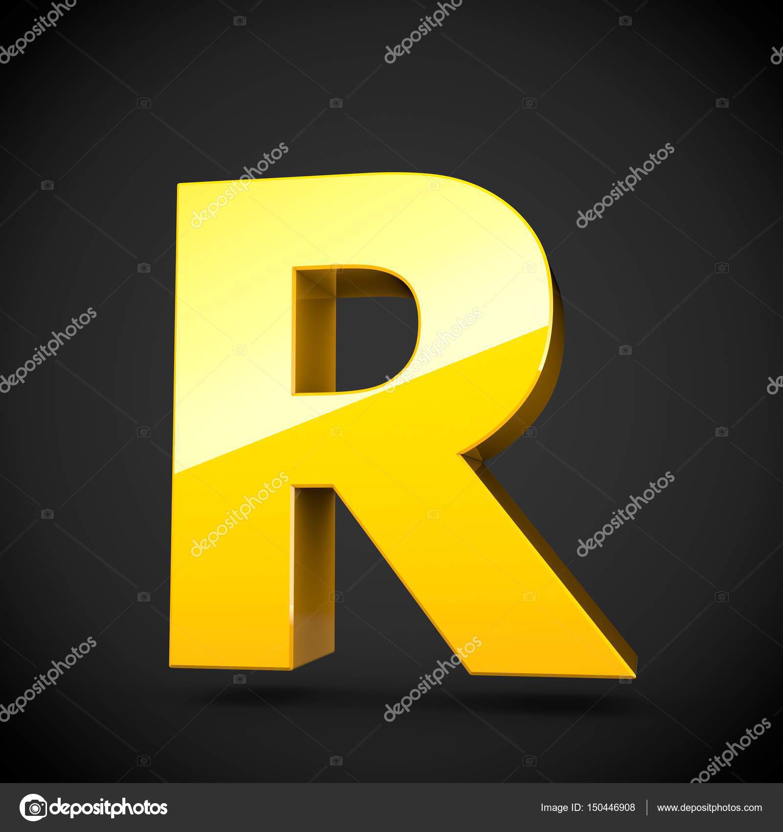 Isometric yellow letter R — Stock Photo © whitebarbie #150446908