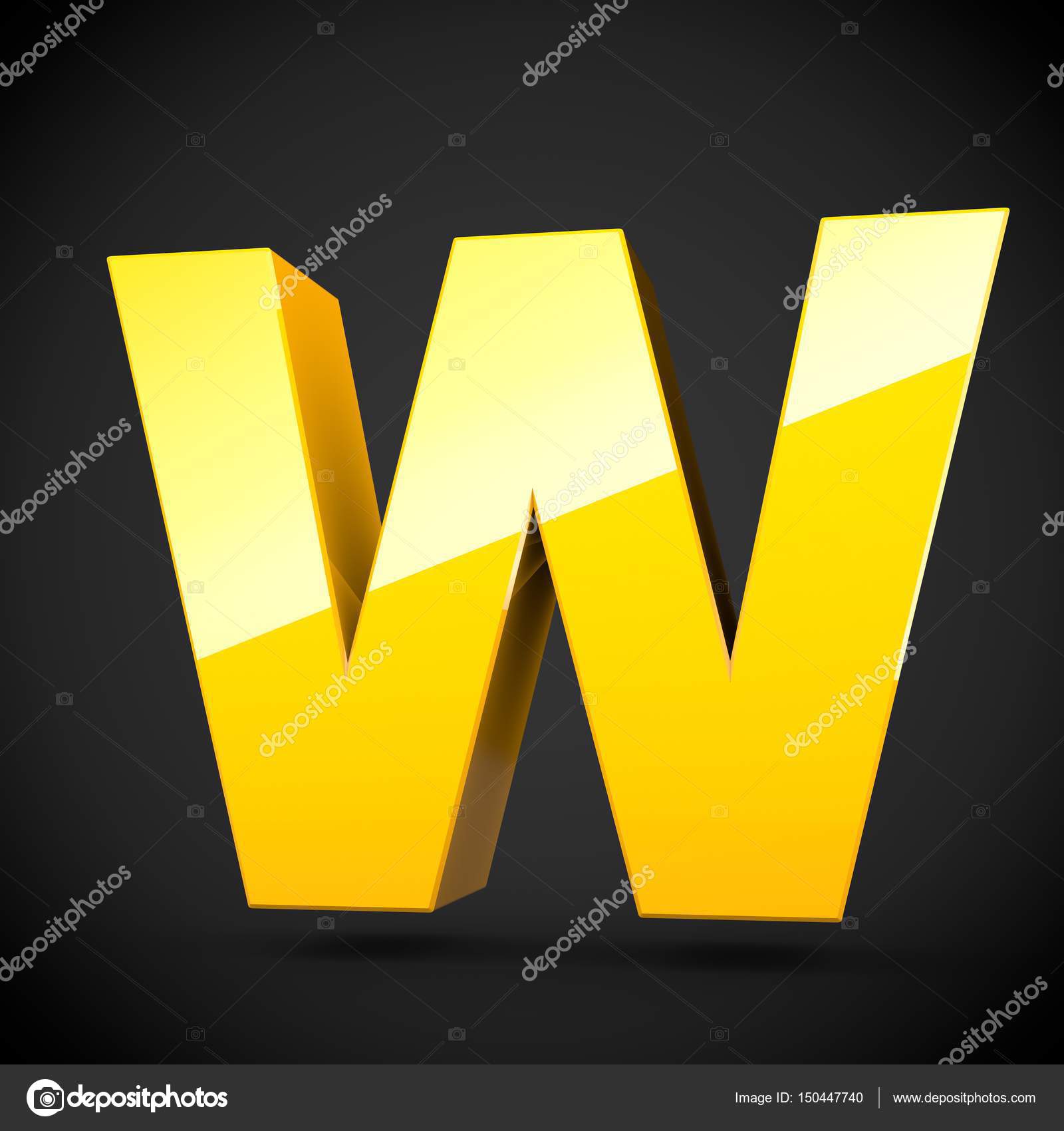 Isometric yellow letter W — Stock Photo © whitebarbie #150447740