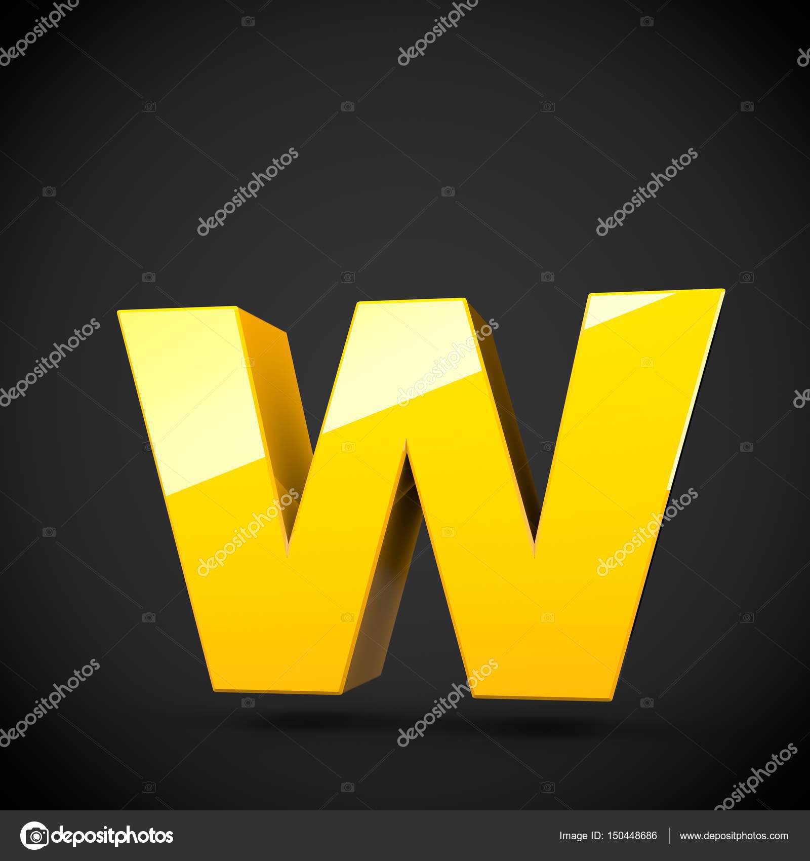 Isometric yellow letter W — Stock Photo © whitebarbie #150448686