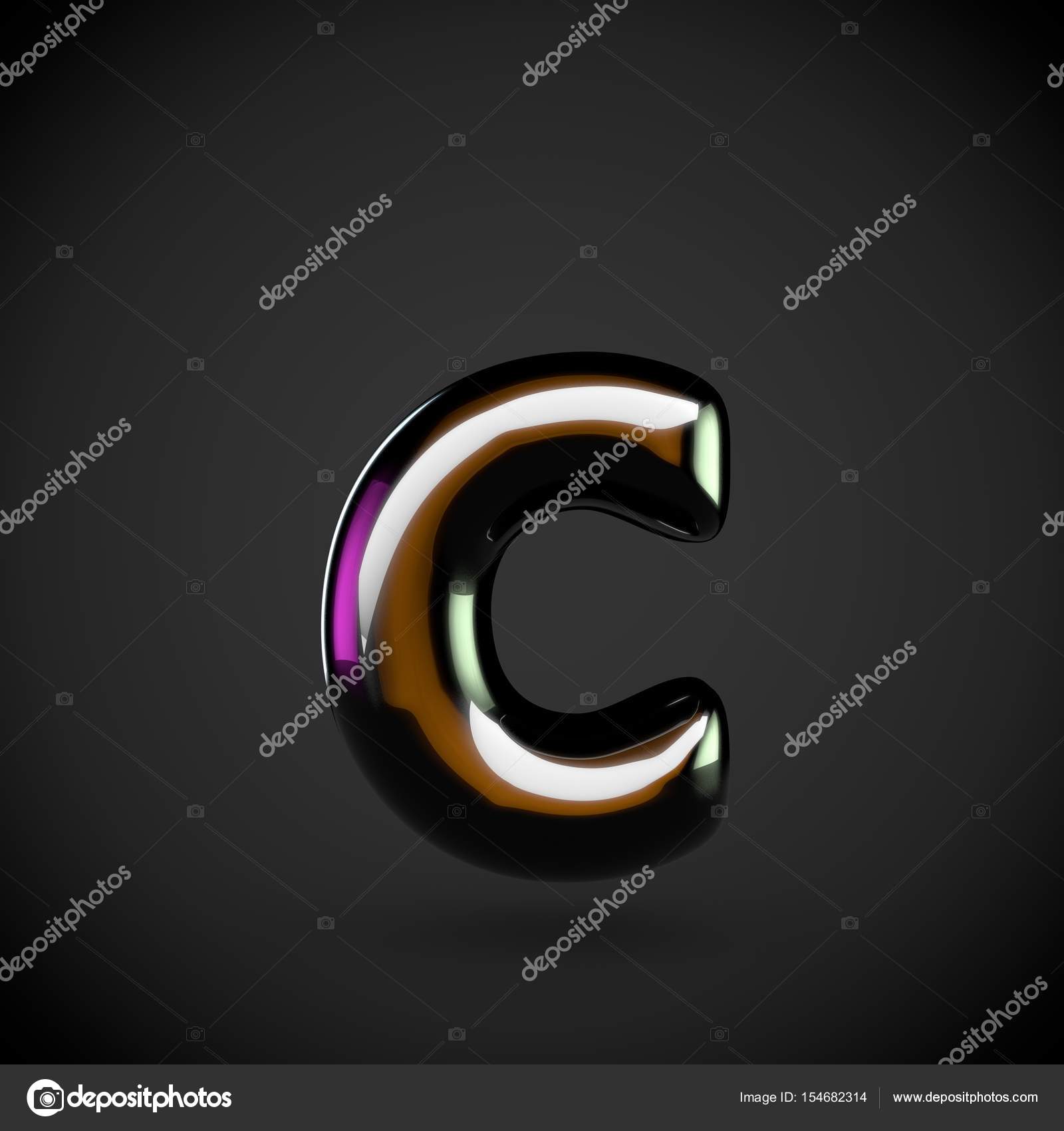 Letra negra brillante C — Foto de stock #154682314 © whitebarbie