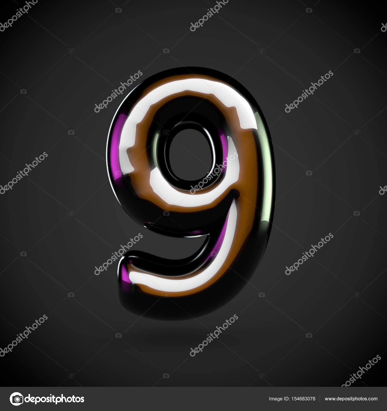 Glossy black number 9 — Stock Photo © whitebarbie #154683078