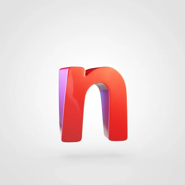 Huruf Glossy Huruf Kecil Render Font Merah Dengan Garis Besar — Foto ...