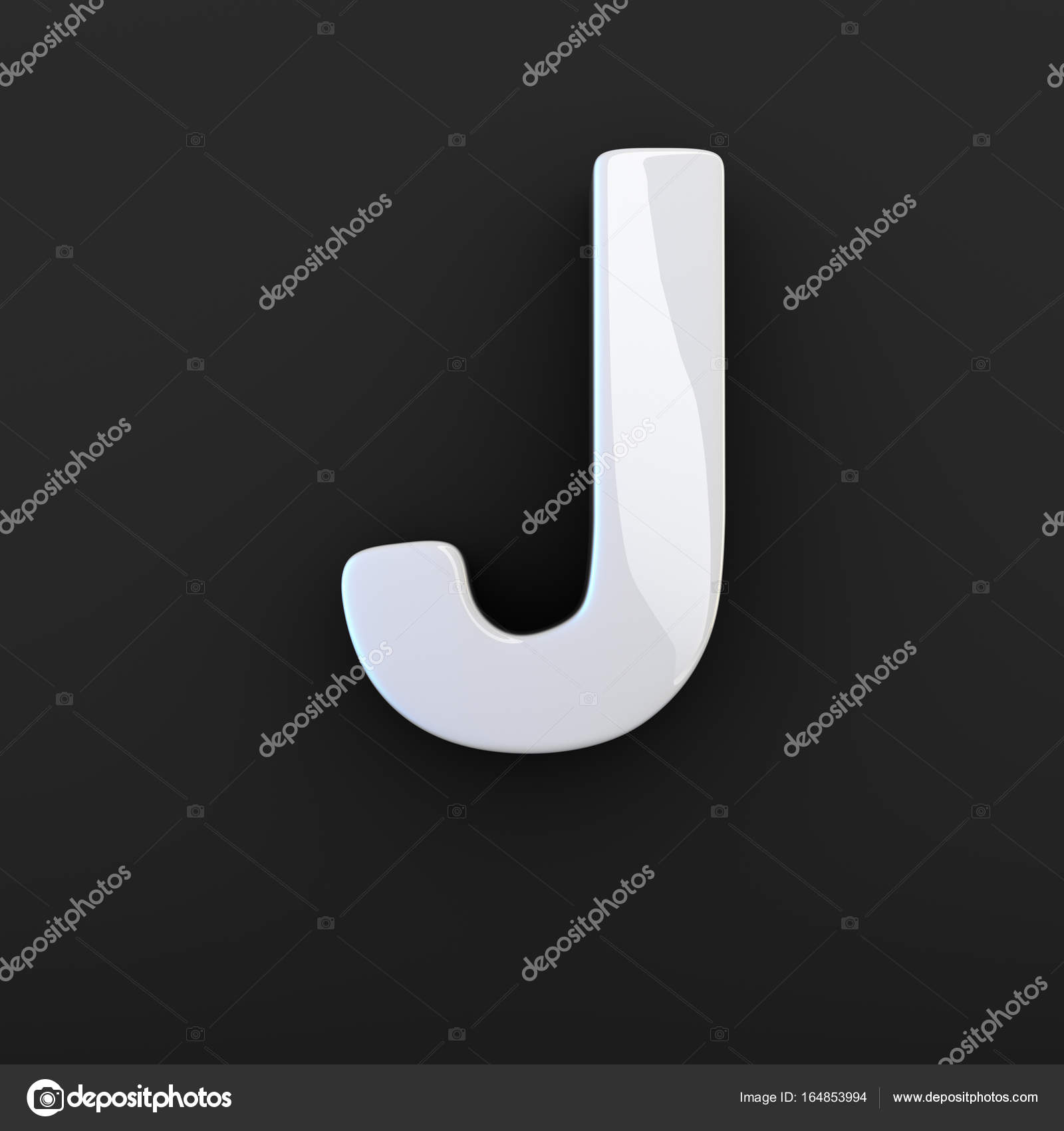 White glossy letter J — Stock Photo © whitebarbie #164853994