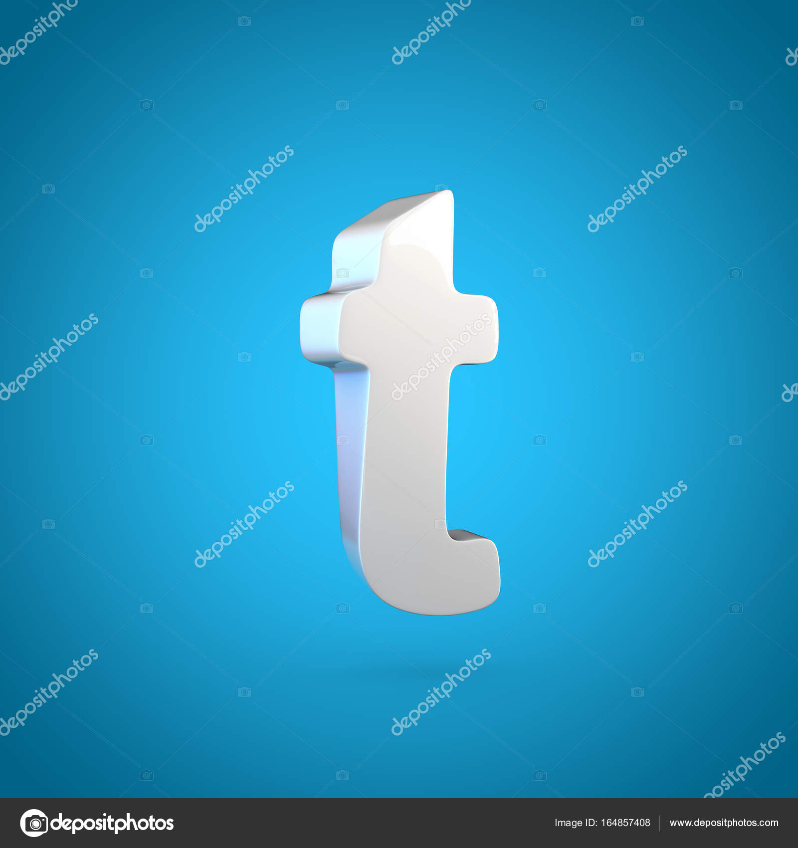 Lowercase T Blue