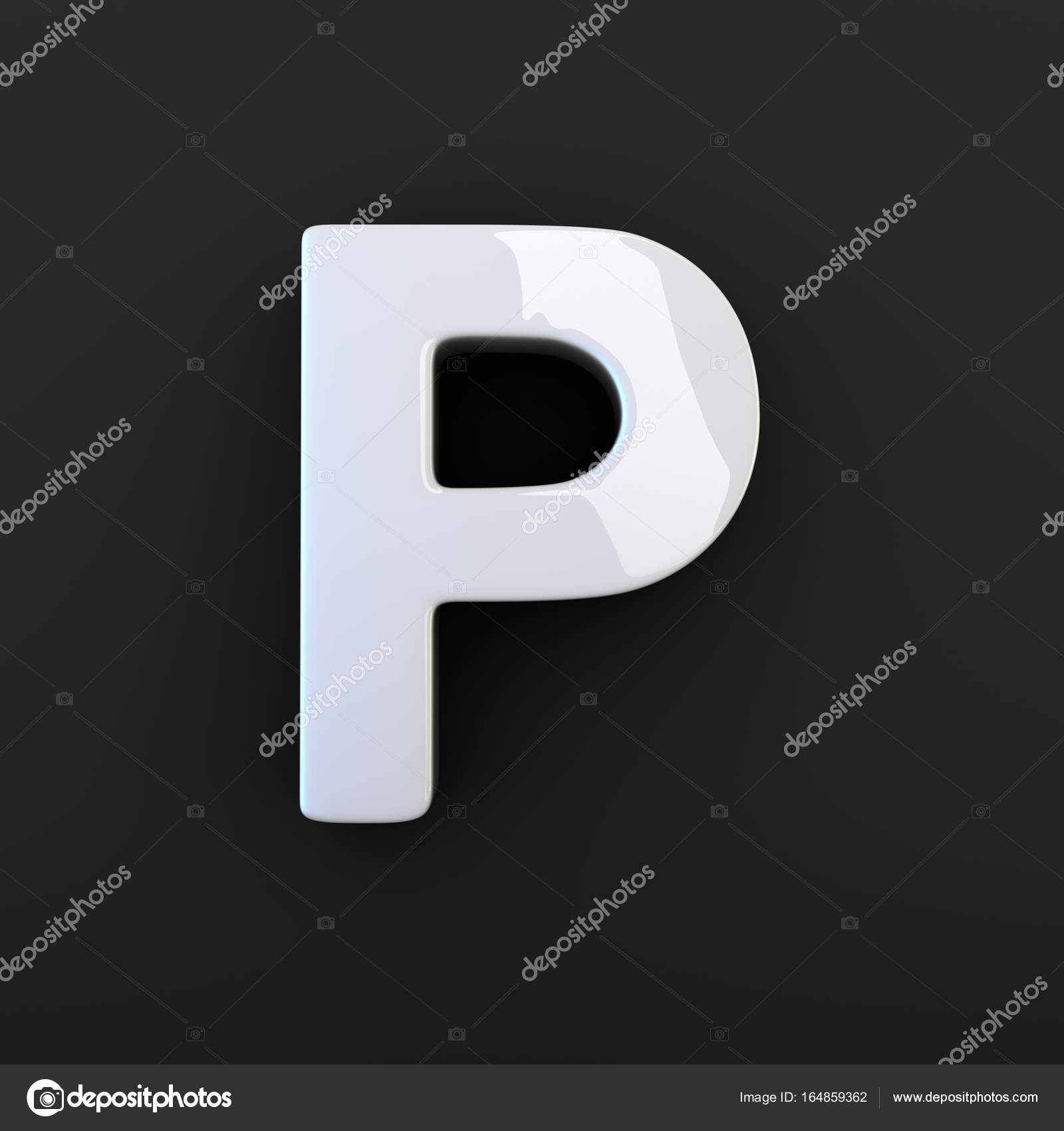 White glossy letter P — Stock Photo © whitebarbie #164859362