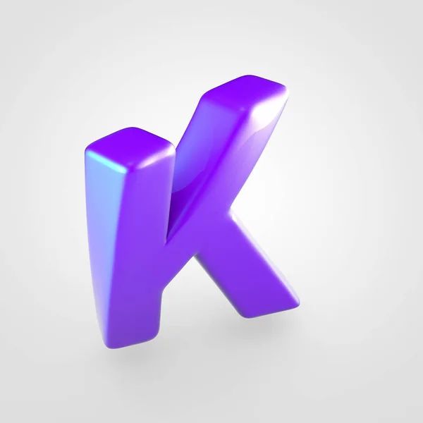 Holographic 3d letter K uppercase. Glossy font with multicolor ...
