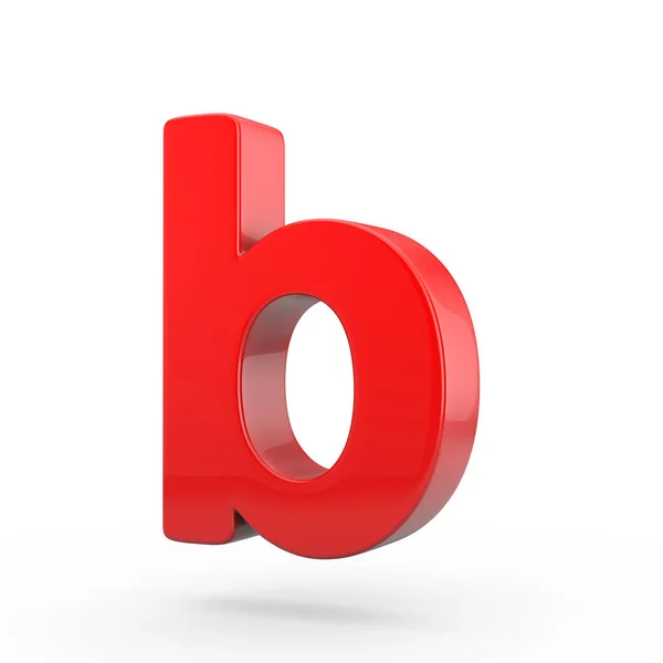 3D Letra roja B minúscula aislado fondo blanco: fotografía de stock ...