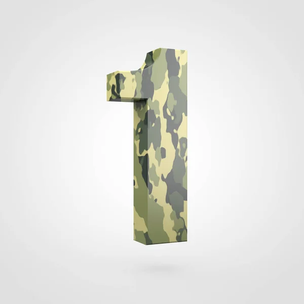 Camouflage Number Render Font Camouflage Texture Isolated White ...