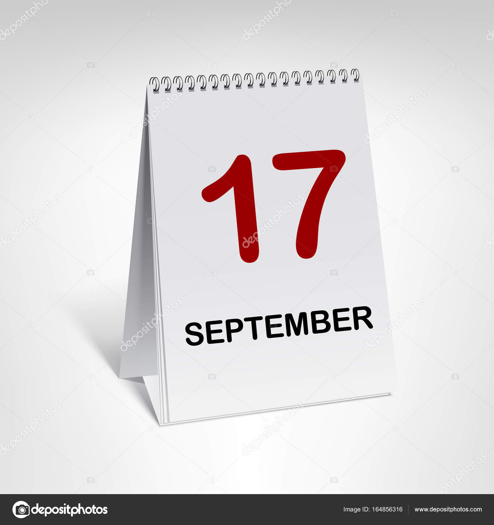 Calendar page with SEPTEMBER 17 date — Stock Vector © whitebarbie ...