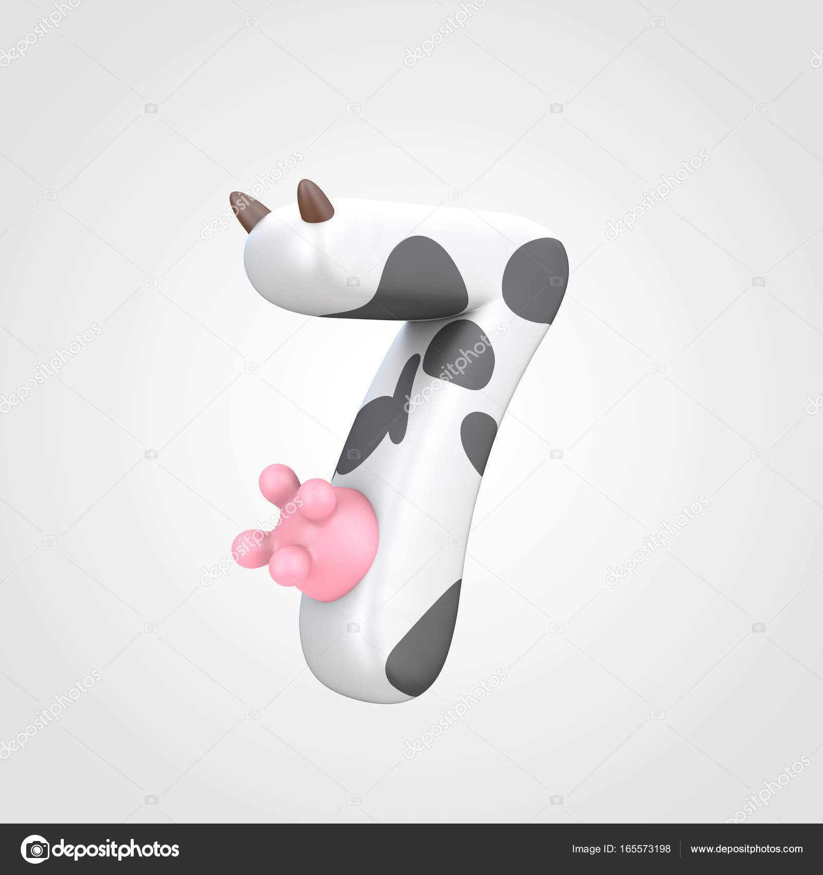 Spotted cow pattern on number 7 Stock Photo by ©whitebarbie 165573198