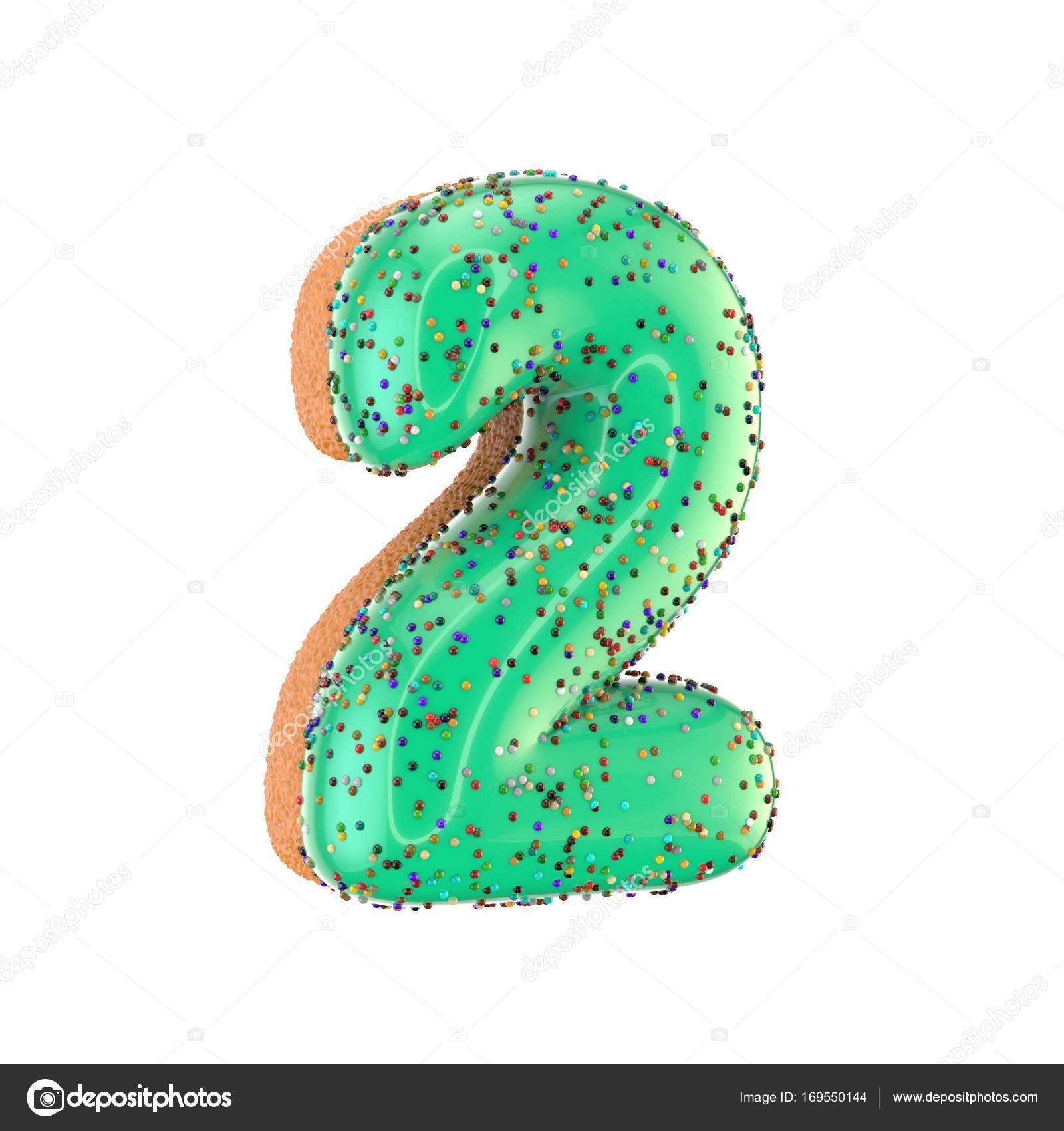 Donut number 2 with mint glaze Stock Photo by ©whitebarbie 169550144