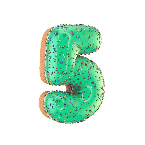 Donut number 2 with mint glaze Stock Photo by ©whitebarbie 169550144