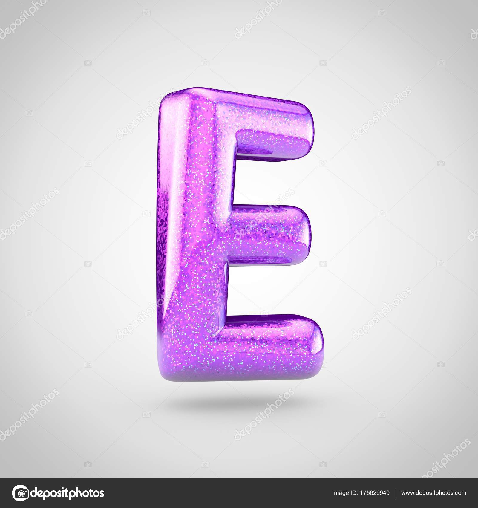 Render Glossy Violet Font Glint White Background Glittering Uppercase ...