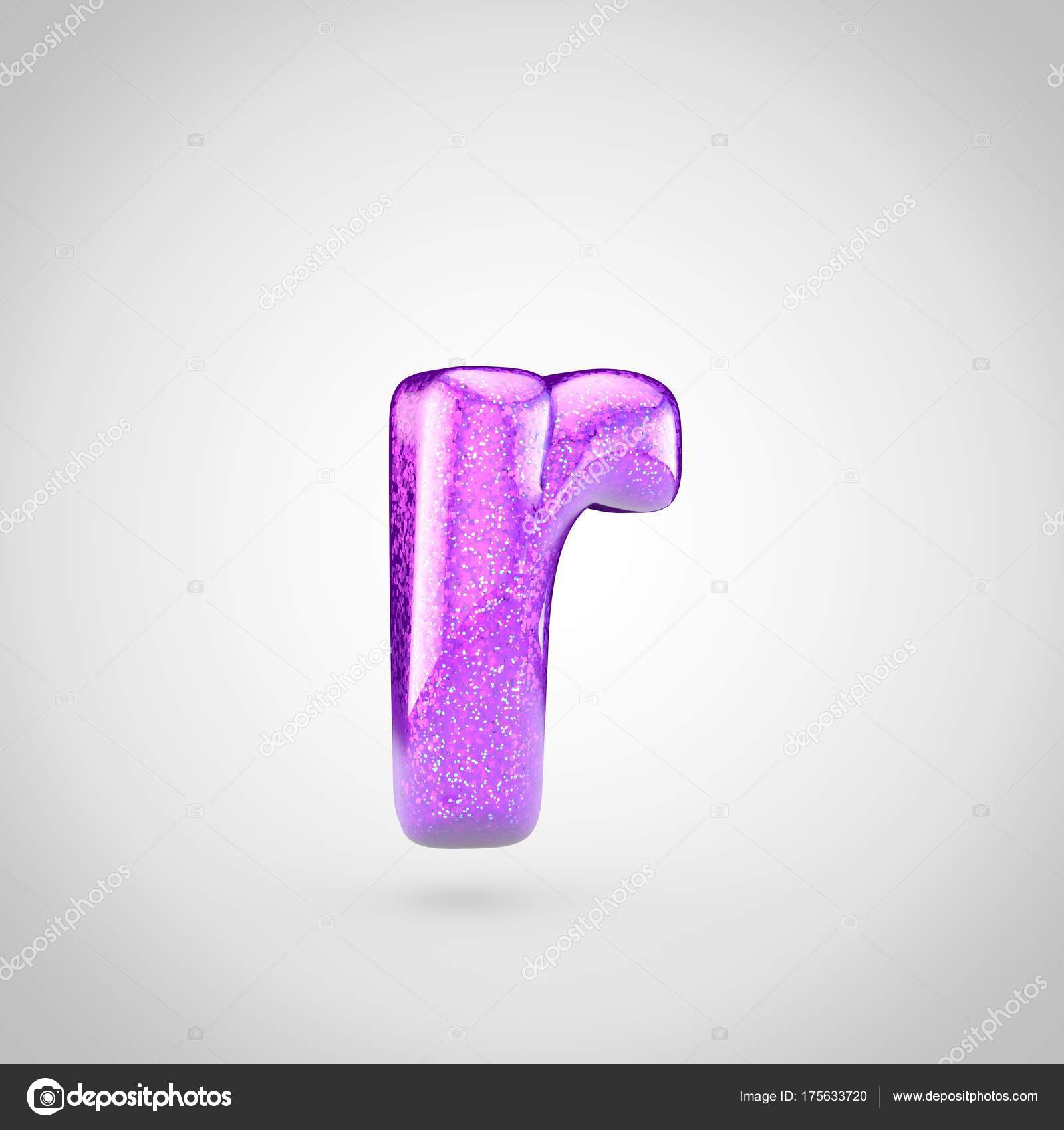 Render Glossy Violet Font Glint White Background Glittering Lowercase ...
