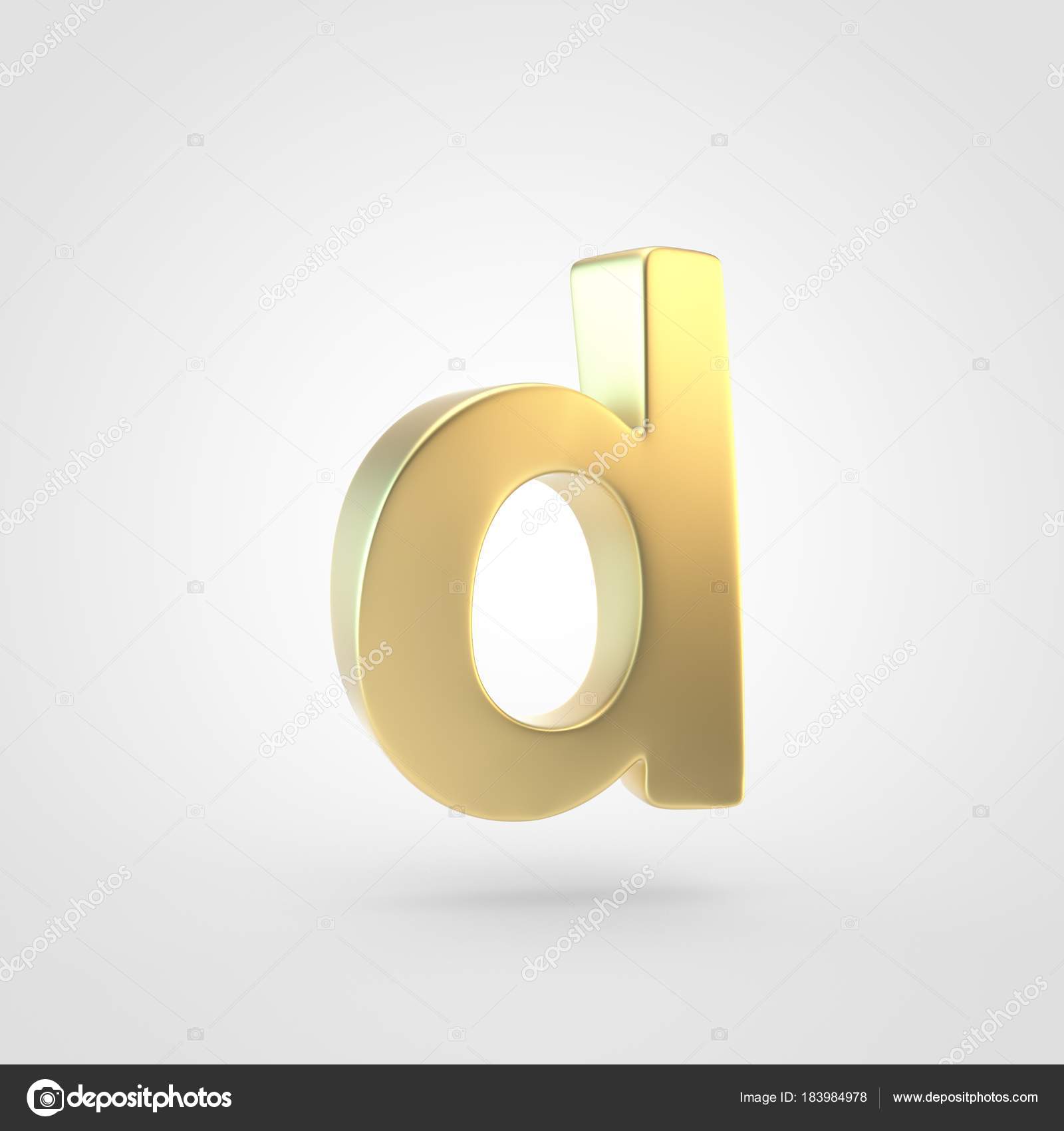 Golden Letter Lowercase Rendering Matted Golden Font Isolated White ...