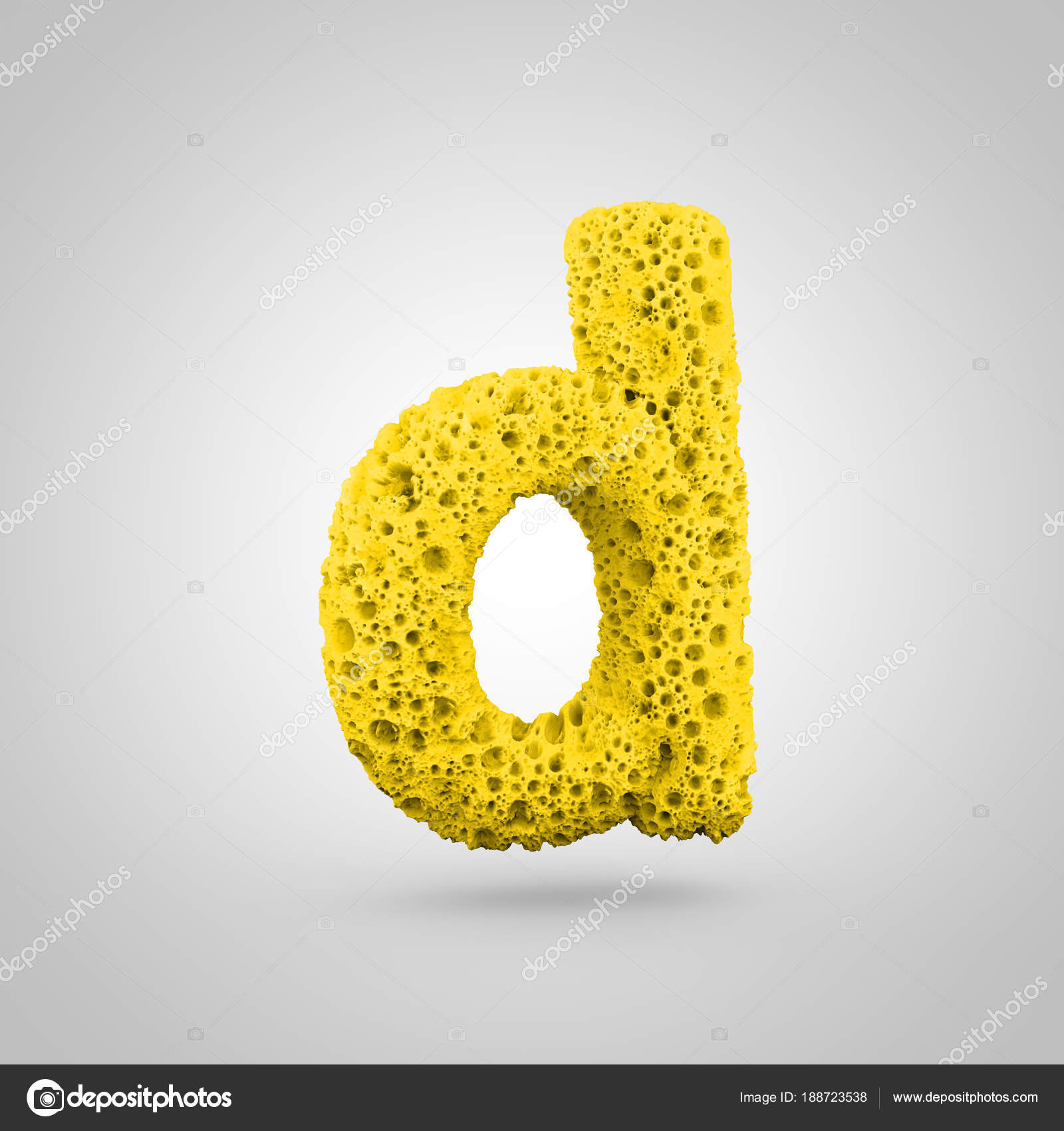 Sponge Letter Lowercase Rendering Yellow Sponge Font Isolated White ...
