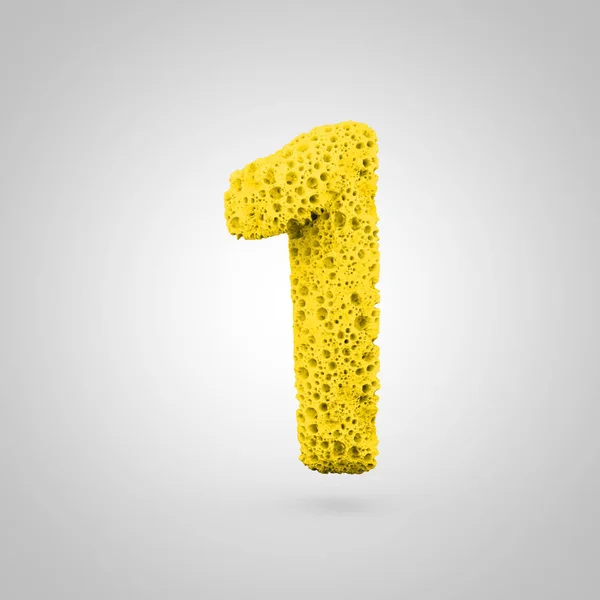Sponge Number Rendering Yellow Sponge Font Isolated White Background ...