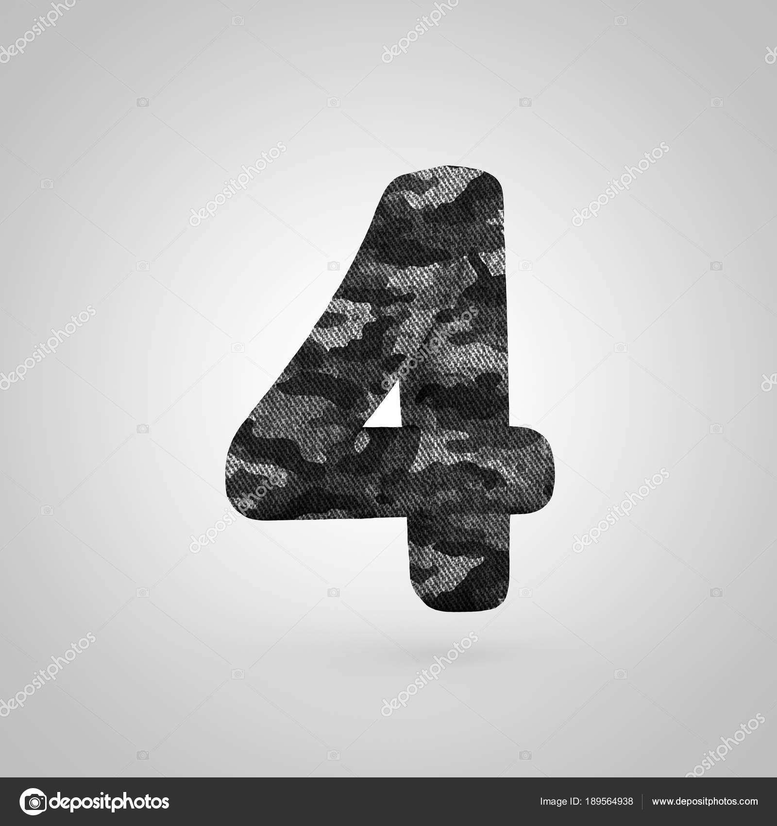 Camouflage Number Render Font Camouflage Texture Isolated White ...