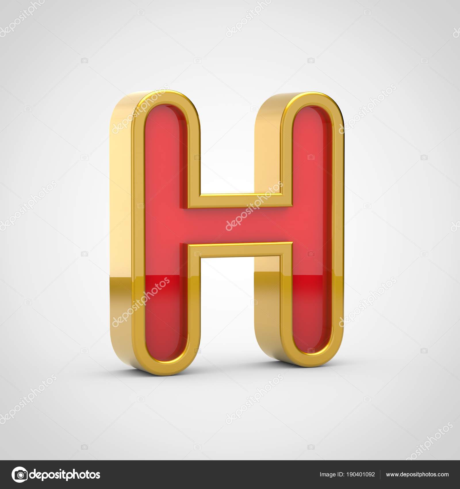 Huruf Glossy Huruf Besar Render Font Merah Dengan Garis Besar — Foto ...