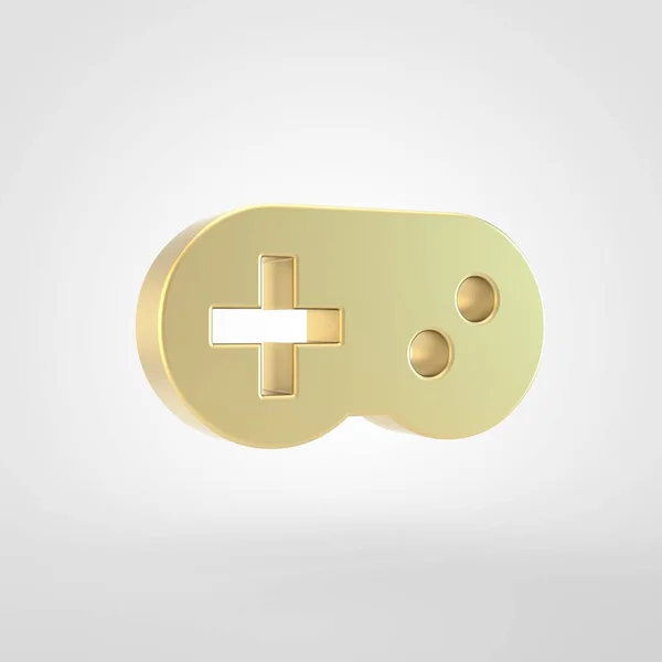 Gamepad Icon Render Chrome Gamepad Symbol Isolated White Background ...