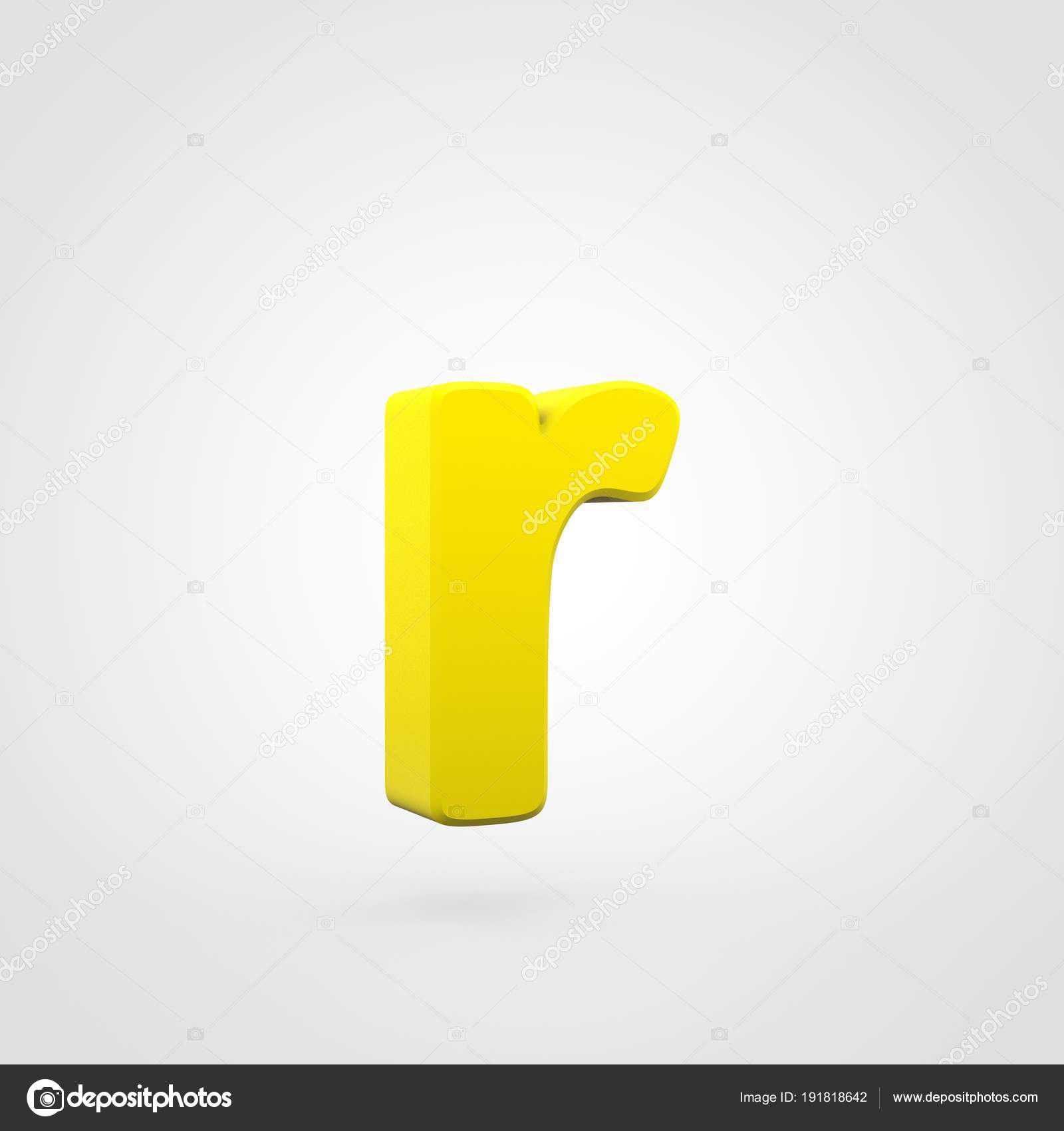 Yellow Plastic Letter Isolated White Background — Stock Photo ...