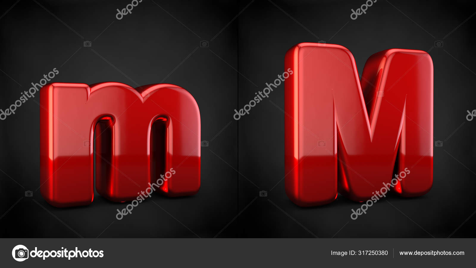 Letra roja M aislada sobre fondo negro — Foto de stock © whitebarbie ...