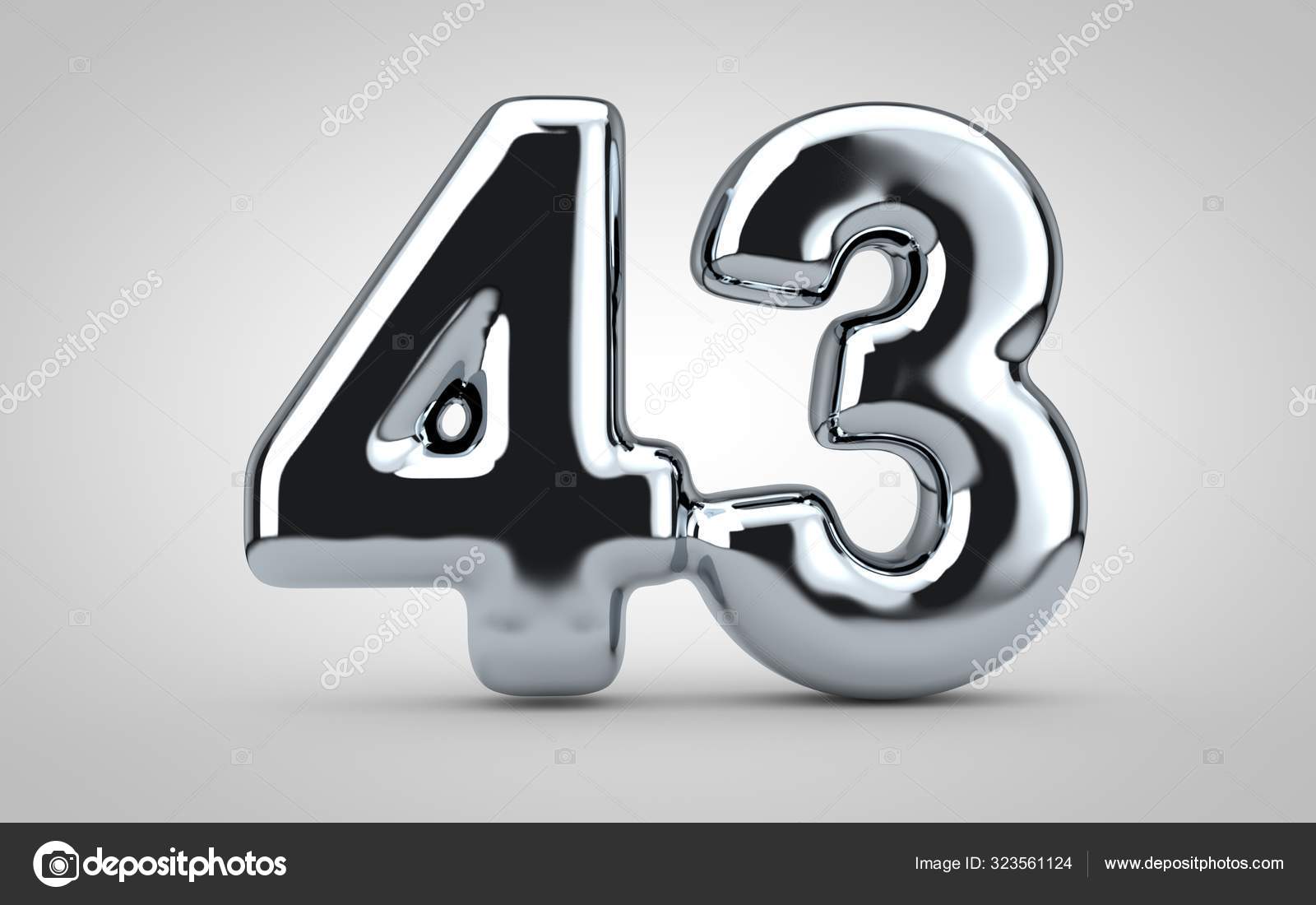 Chrome Balloon Number Isolated White Background Rendered Illustration ...