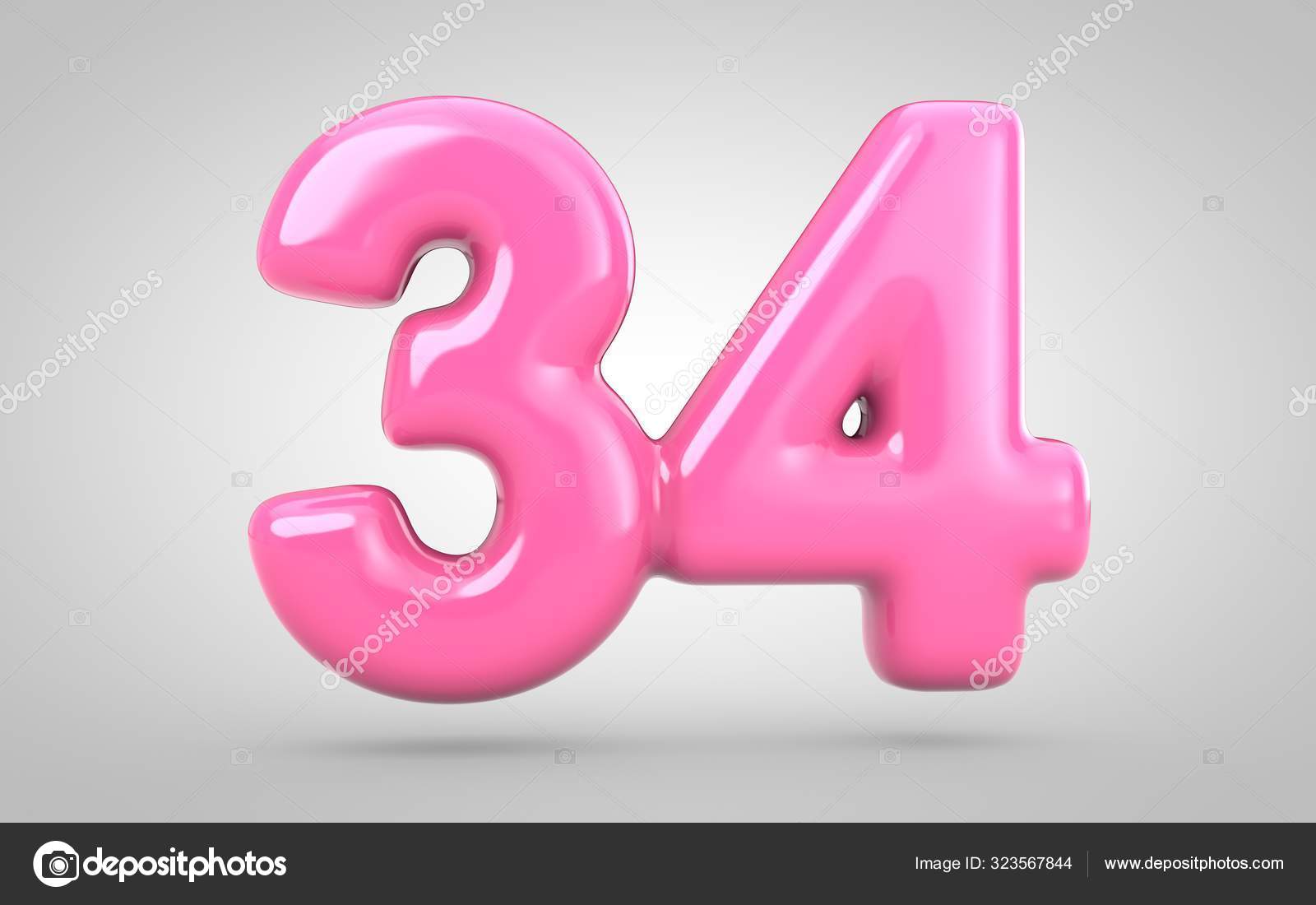 Bubble Gum Number Isolated White Background Rendered Illustration Best ...