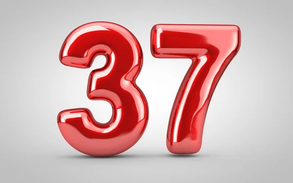 Red glossy balloon number 52 isolated on white background. — Stock ...