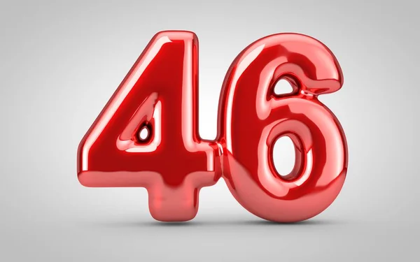 Red glossy balloon number 43 isolated on white background. Stock Photo ...