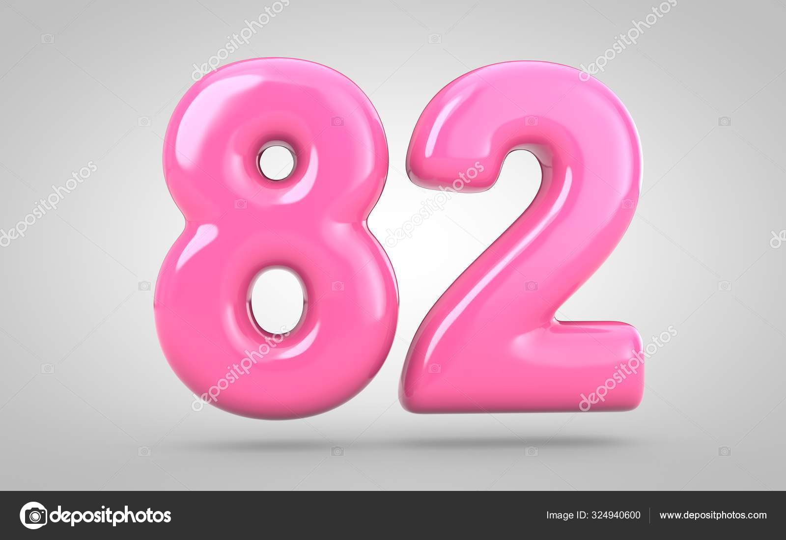 Bubble Gum Number Isolated White Background Rendered Illustration Best ...