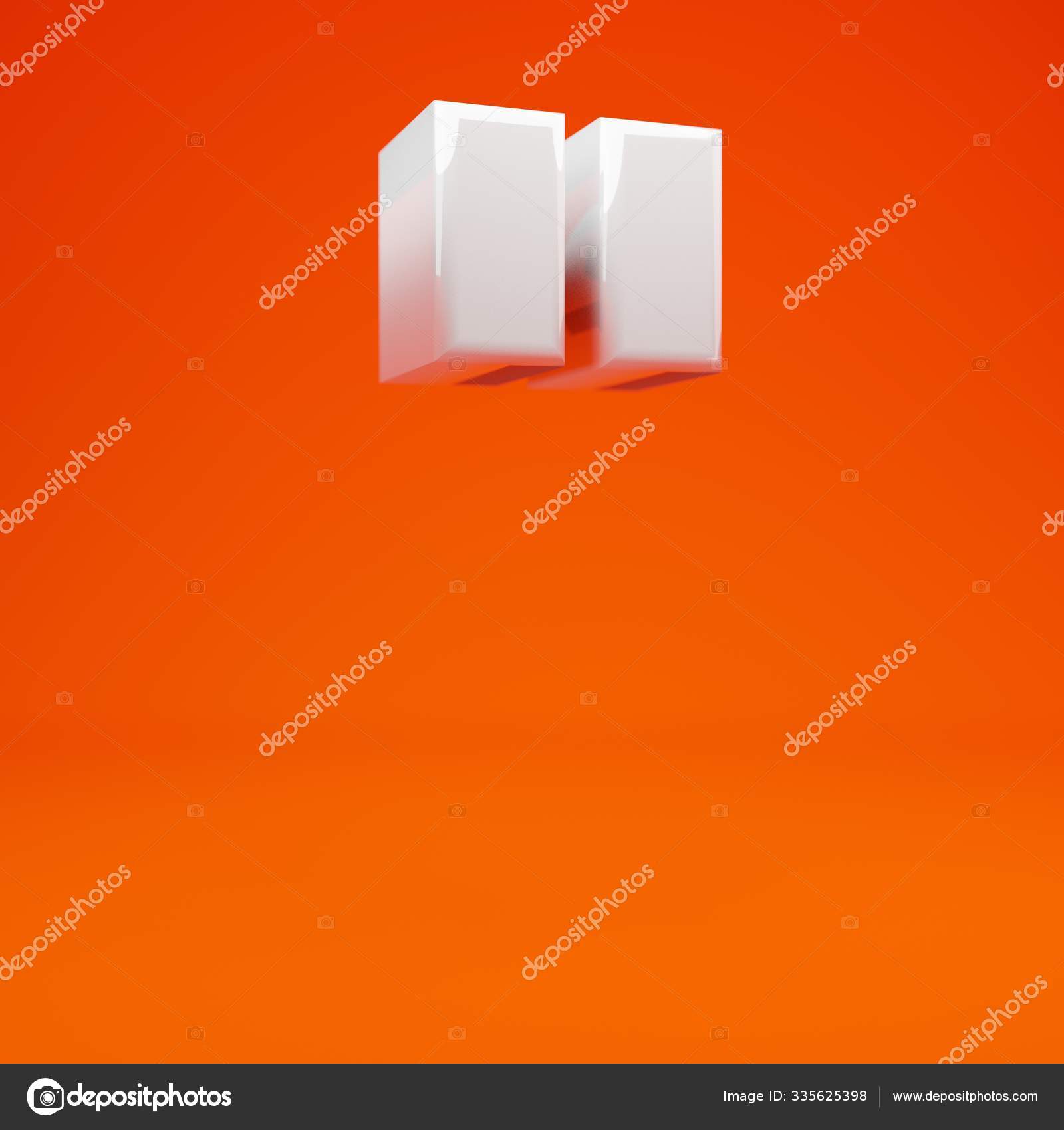 White Glossy Double Quotes Symbol Hot Orange Background Best ...