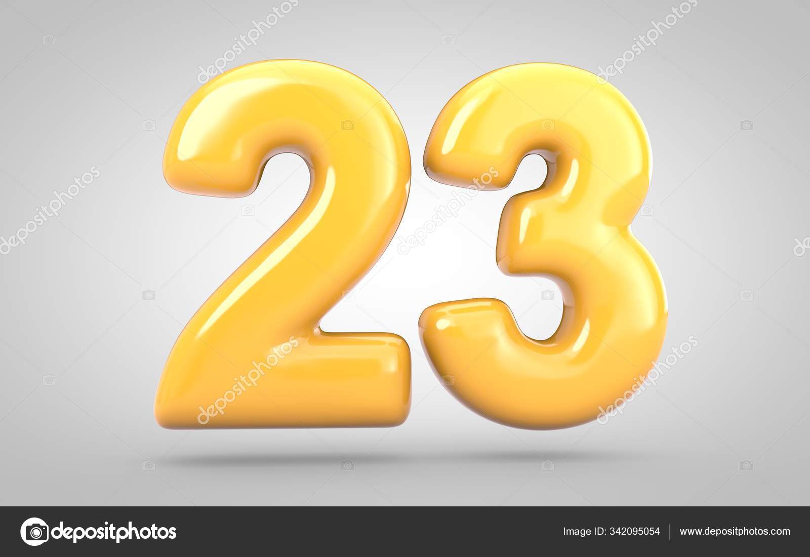 Yellow Bubble Gum number 23 isolated on white background. Stock Photo ...