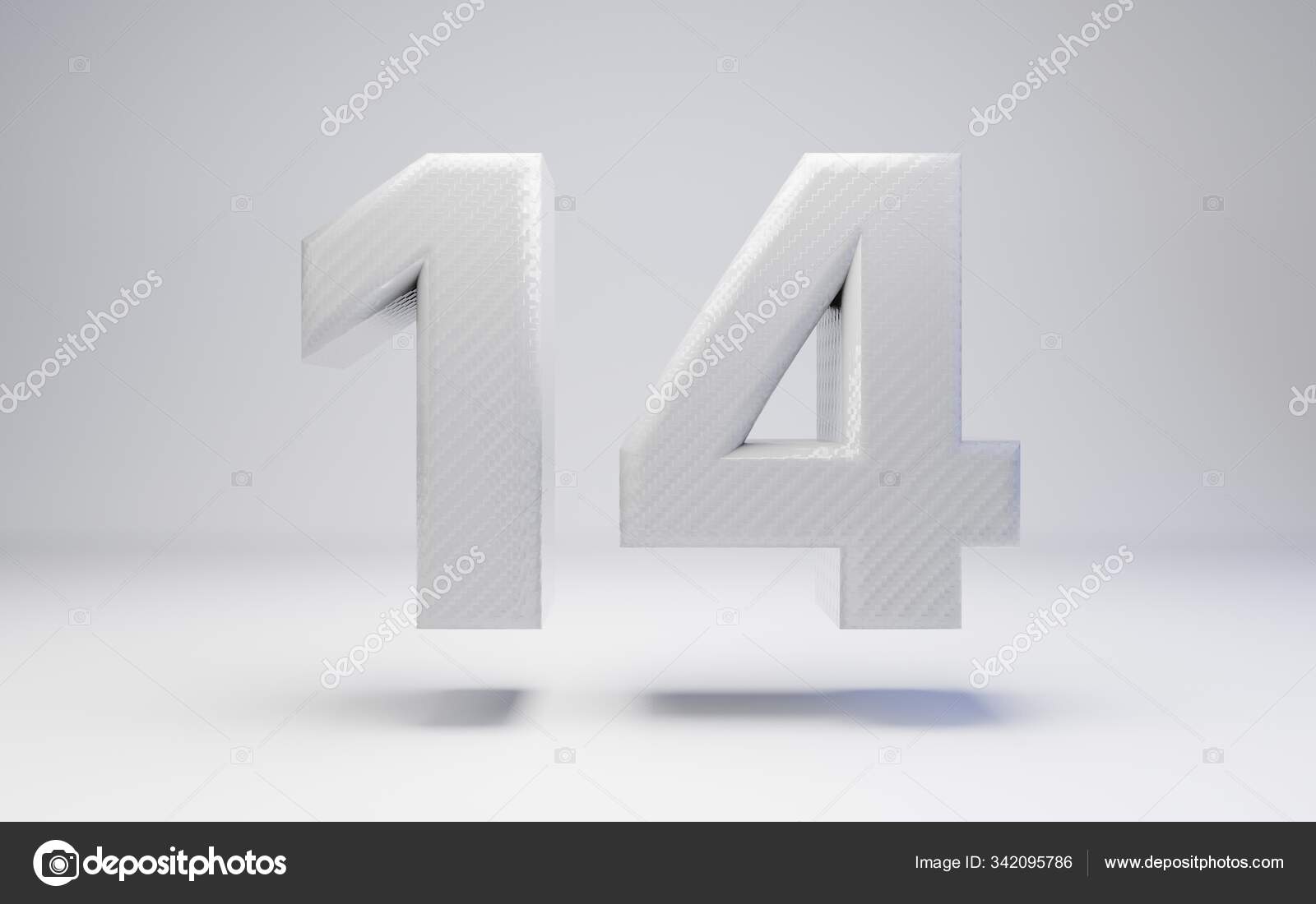White carbon fiber number 14 isolated on white. — Stock Photo ...