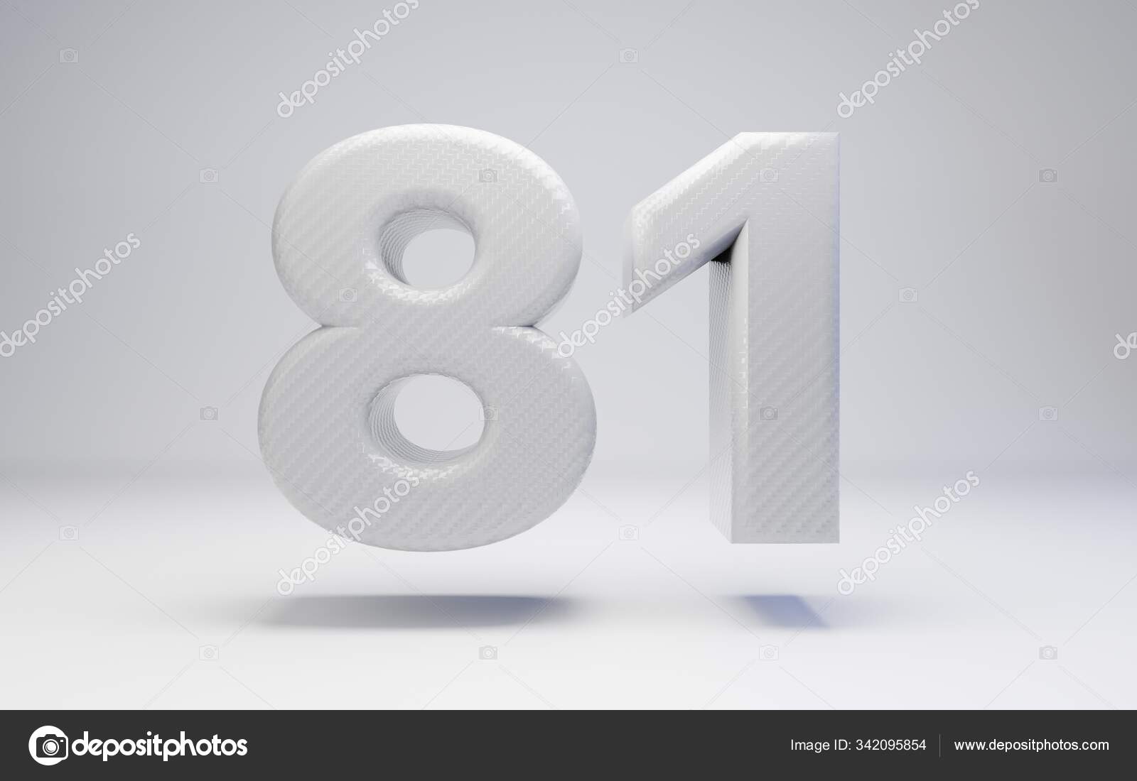 White carbon fiber number 81 isolated on white. — Stock Photo © whitebarbie #342095854