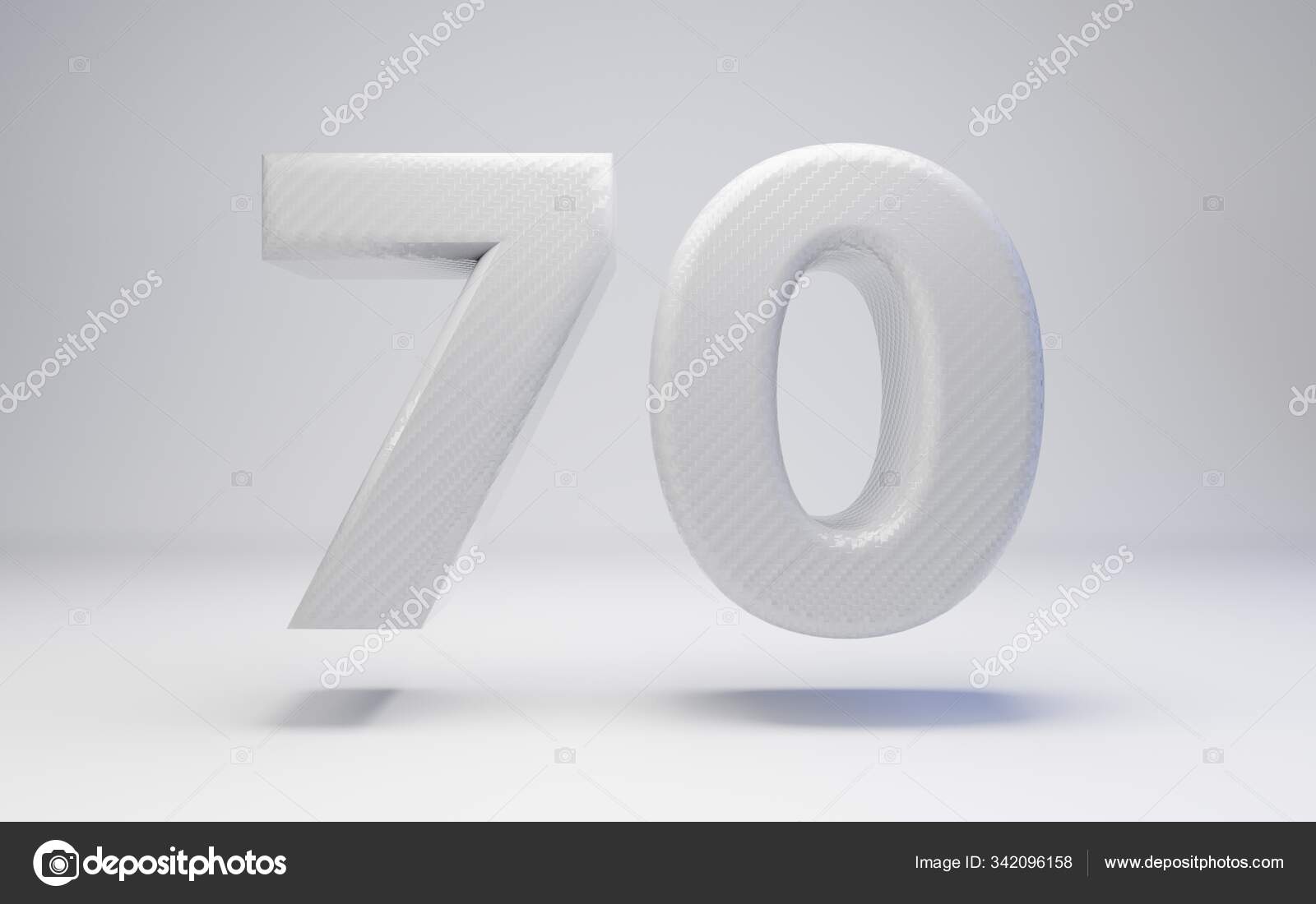 White carbon fiber number 70 isolated on white. — Stock Photo ...