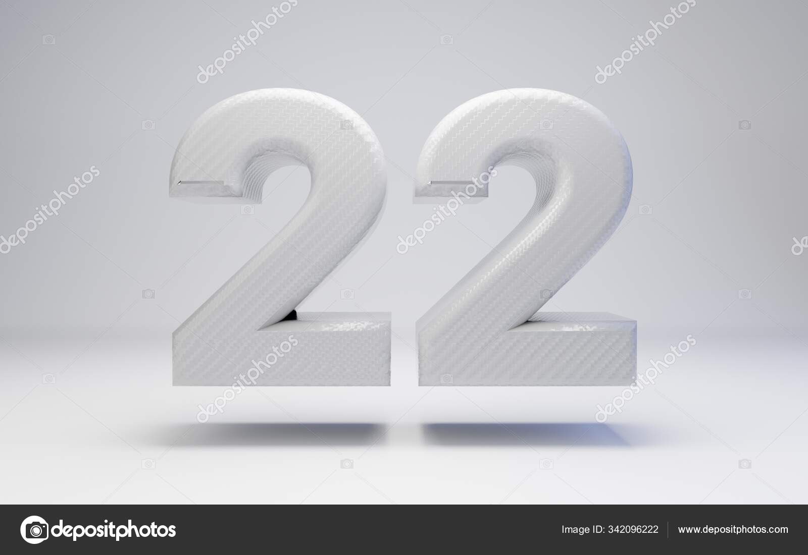 Fibra de carbono blanco número 22 aislada en blanco . — Foto de stock ...