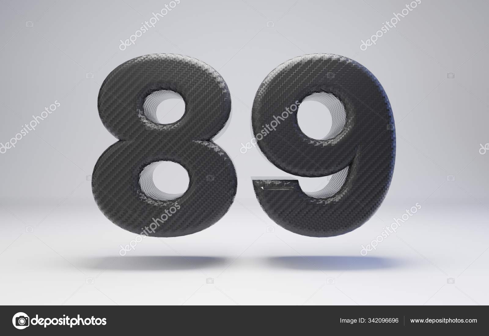 Black carbon fiber number 89 isolated on white. Stock Photo by ...