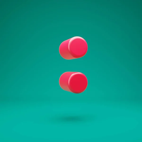 3d colon symbol. Rendered multicolor metal font with glossy reflections ...