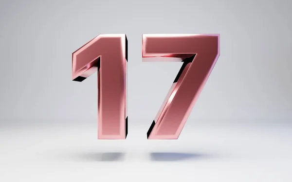 Schwarzer Hochglanzballon Nummer 17 isoliert auf weißem Hintergrund ...