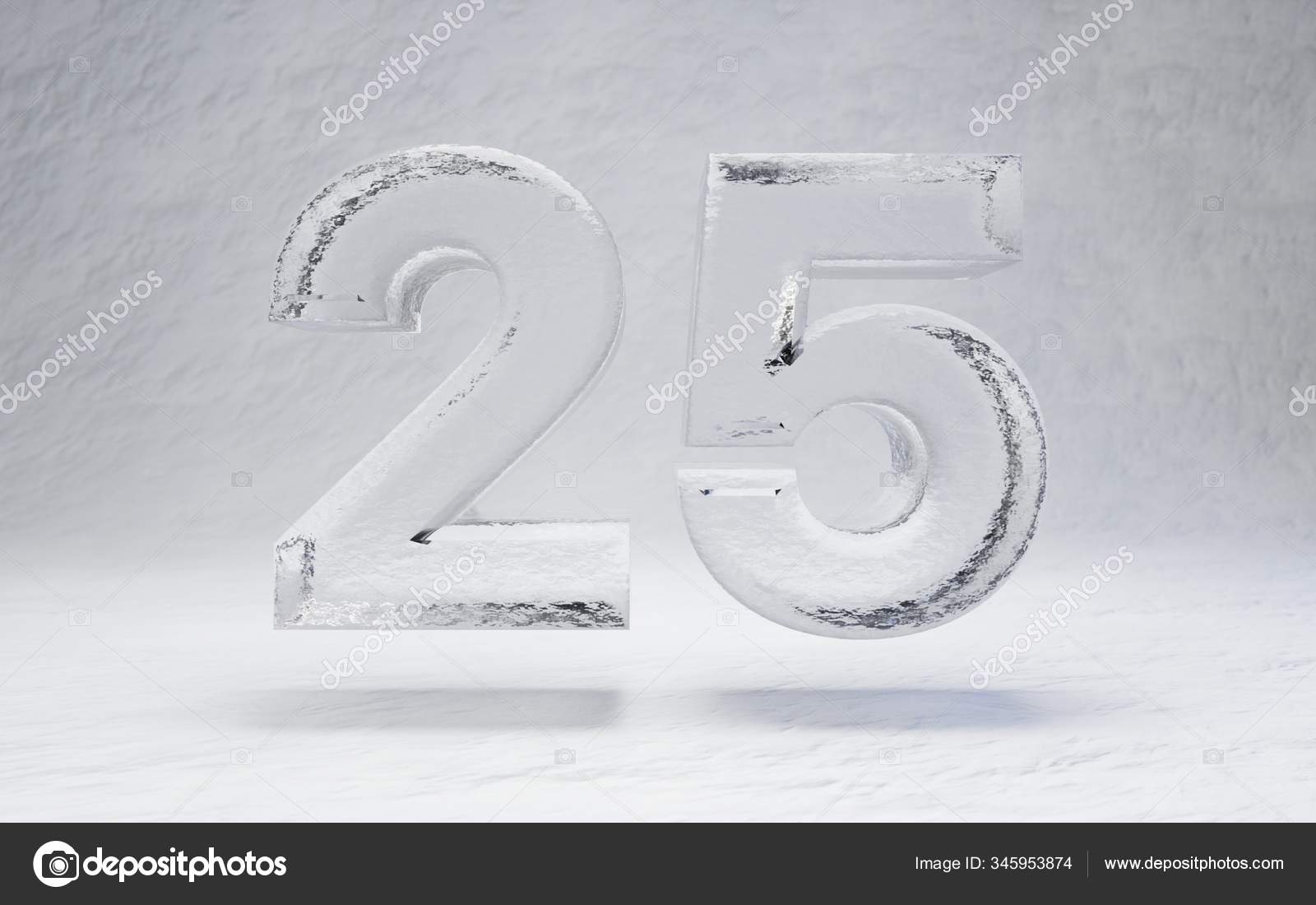 Ice Number Rendered Alphabet White Snow Background Best Winter Sports ...