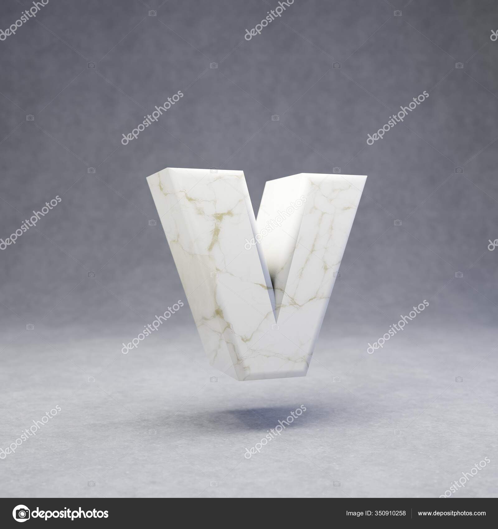 White Marble Letter Lowercase Concrete Background Rendered Glossy Stone ...