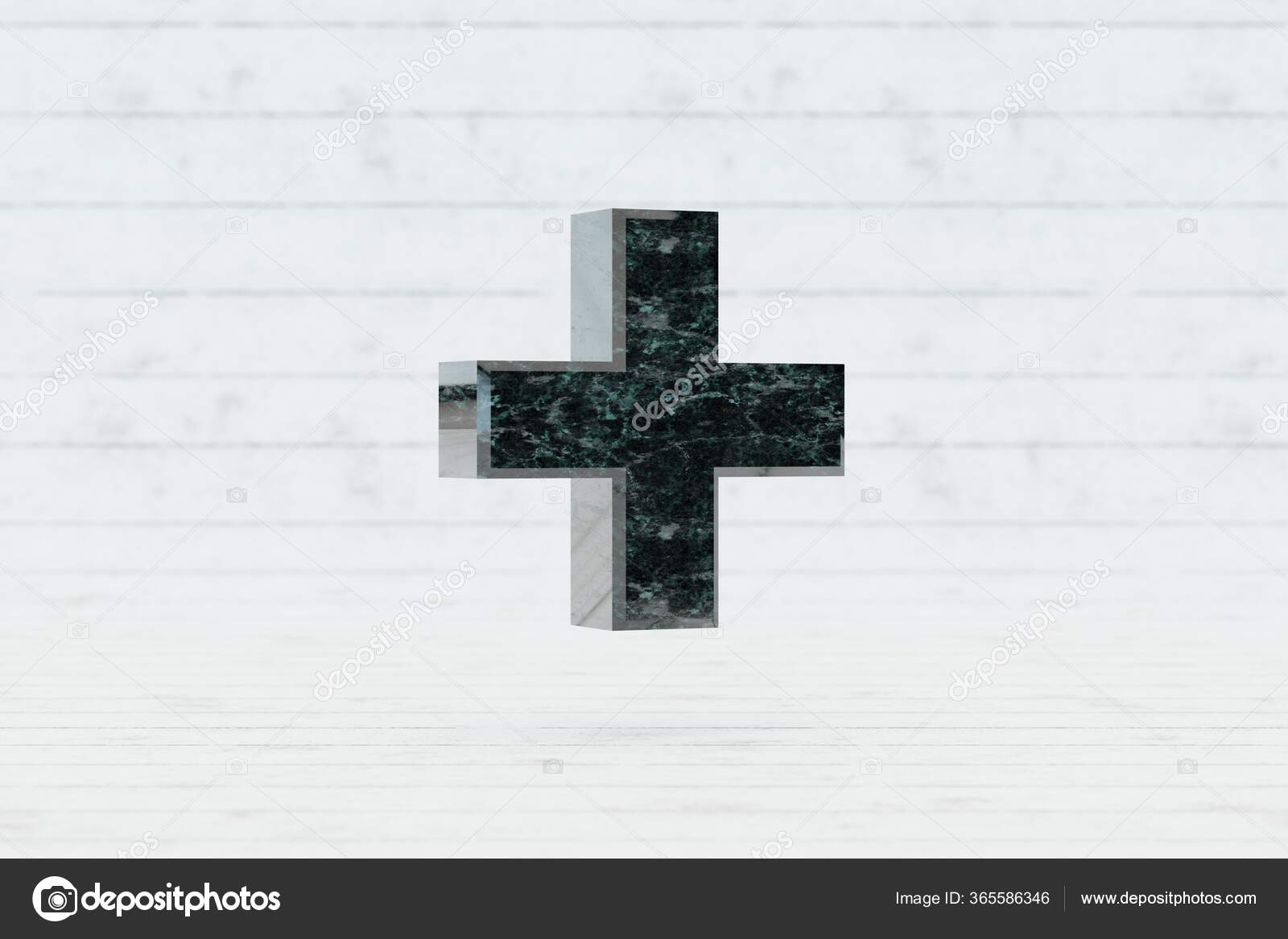 Marble Symbol Dark Green Marble Sign White Wood Background Rendered ...
